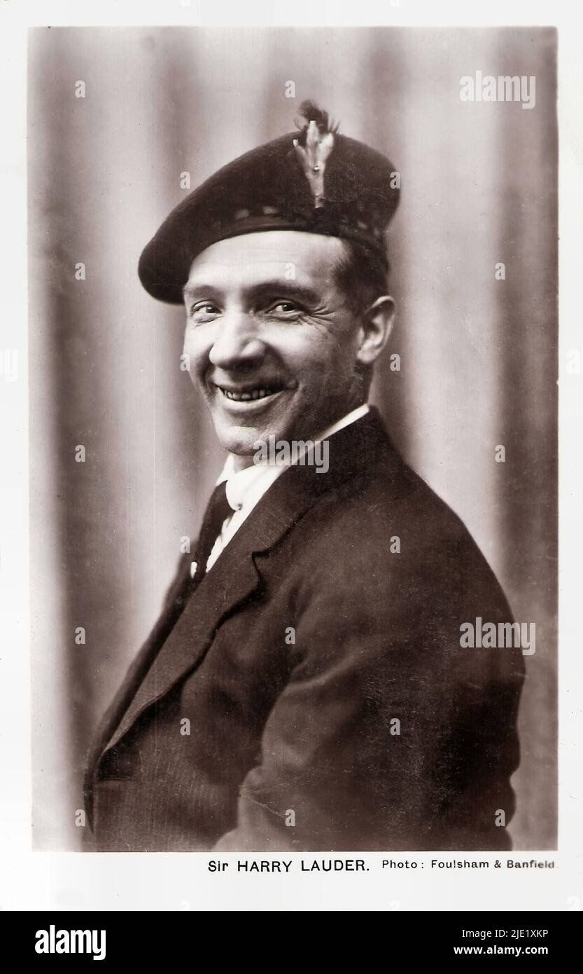 Portrait of Harry Lauder - British stage star of the Victorian and ...
