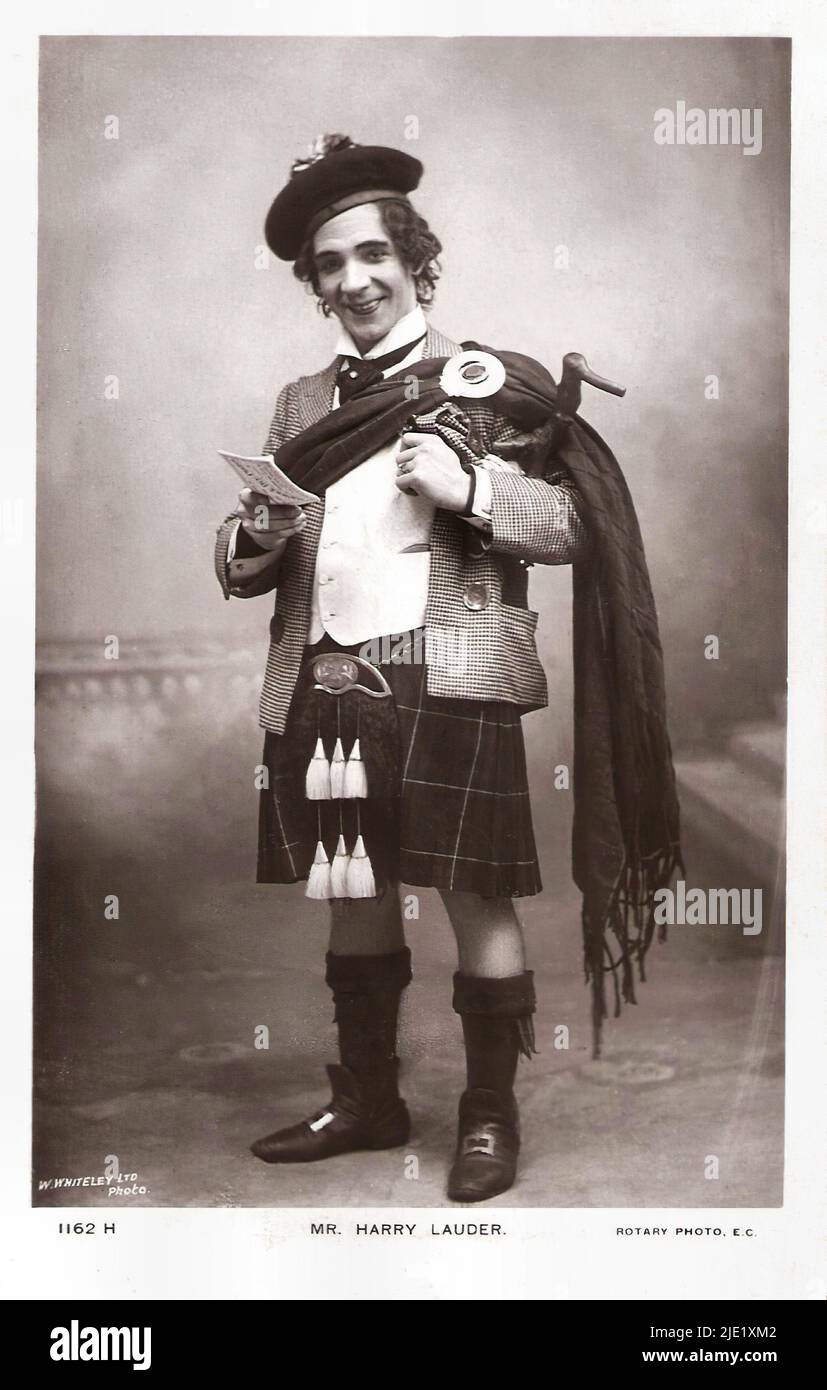 Portrait of Harry Lauder 003 - British stage star of the Victorian and ...