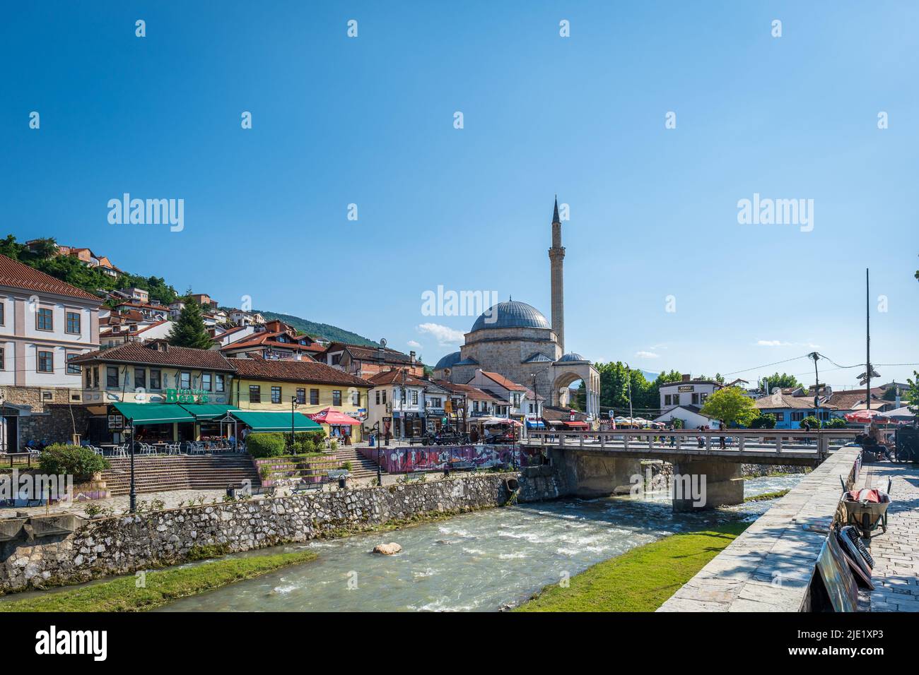 Prizren, Kosovo - June 2022: Prizren city center view with the river ...