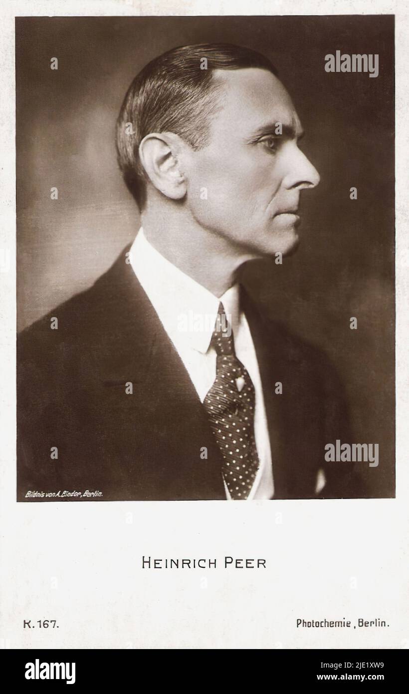 Portrait of Heinrich Peer - German weimar era cinema (1918 - 1935 Stock ...