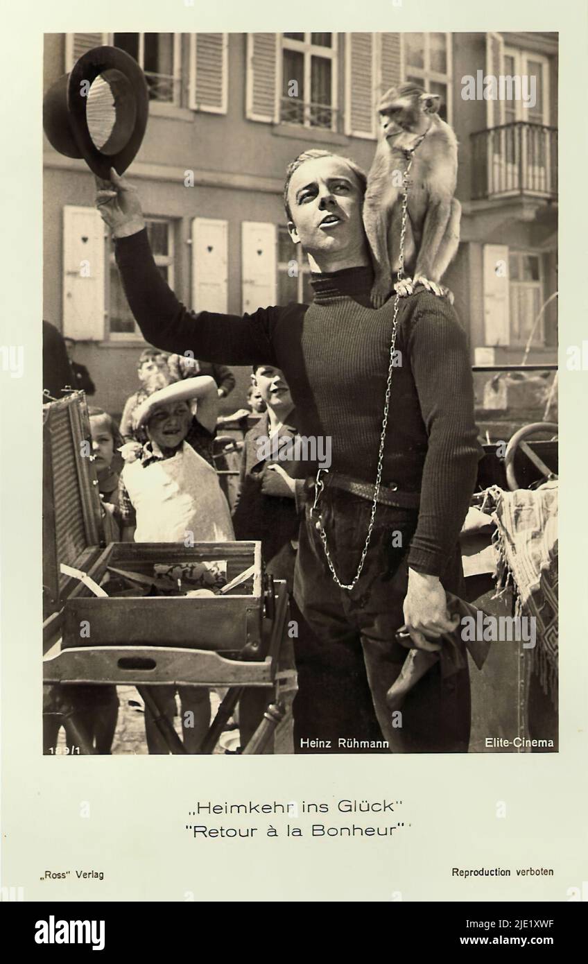 Portrait of Heinz Rühmann in Heimkehr ins Glück (1933) - German weimar ...