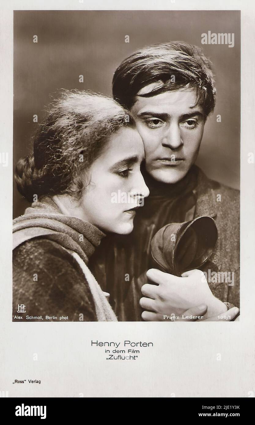 Portrait of Henny Porten and Franz Lederer in Zuflucht (1928) - German ...