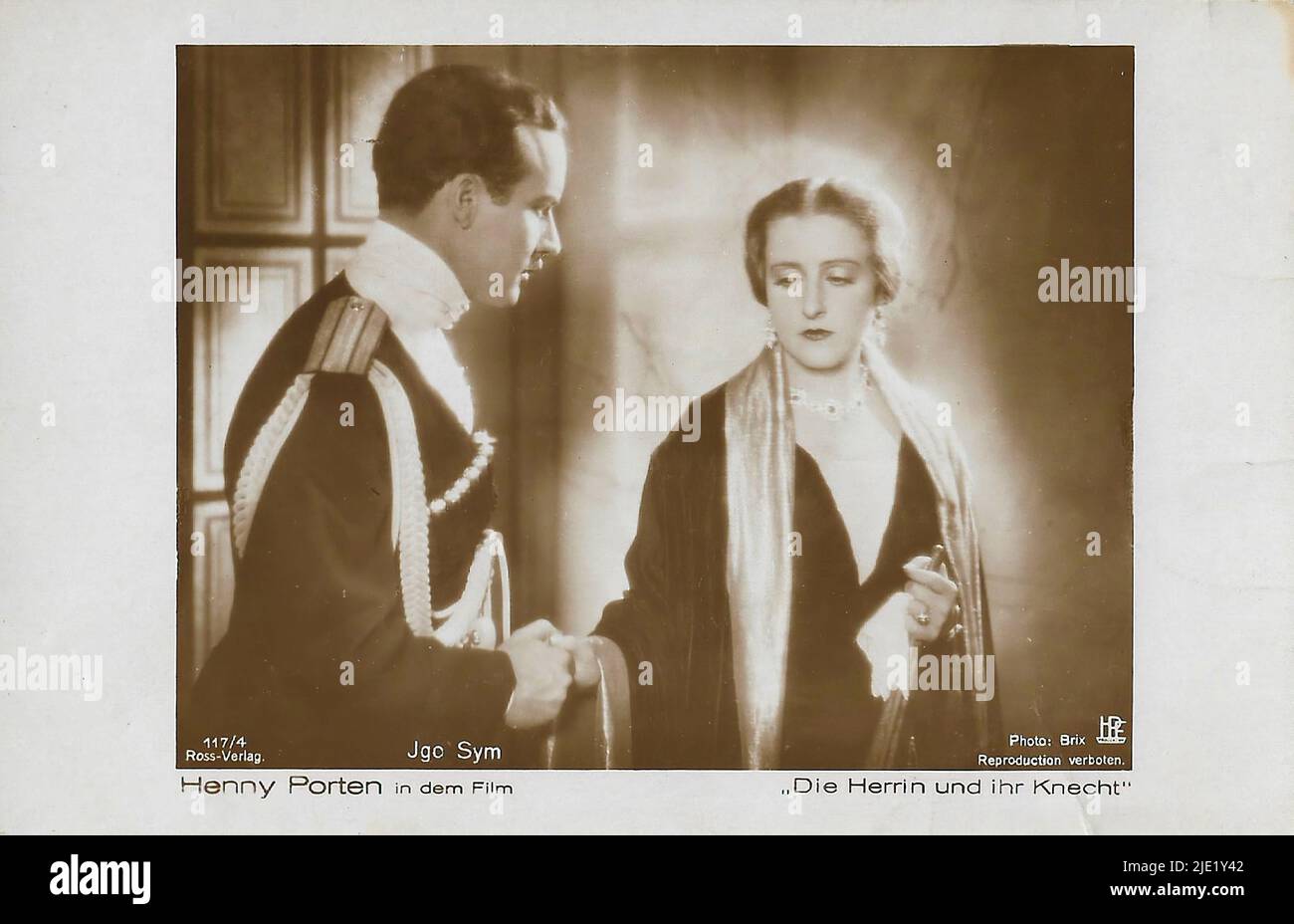 Portrait of Henny Porten and Igo Sym in Die Herrin und ihr Knecht (1929) - German weimar era ...