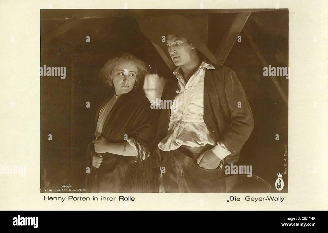 Portrait of Henny Porten and William Dieterle in Die Geierwally - German weimar era cinema (1918 ...