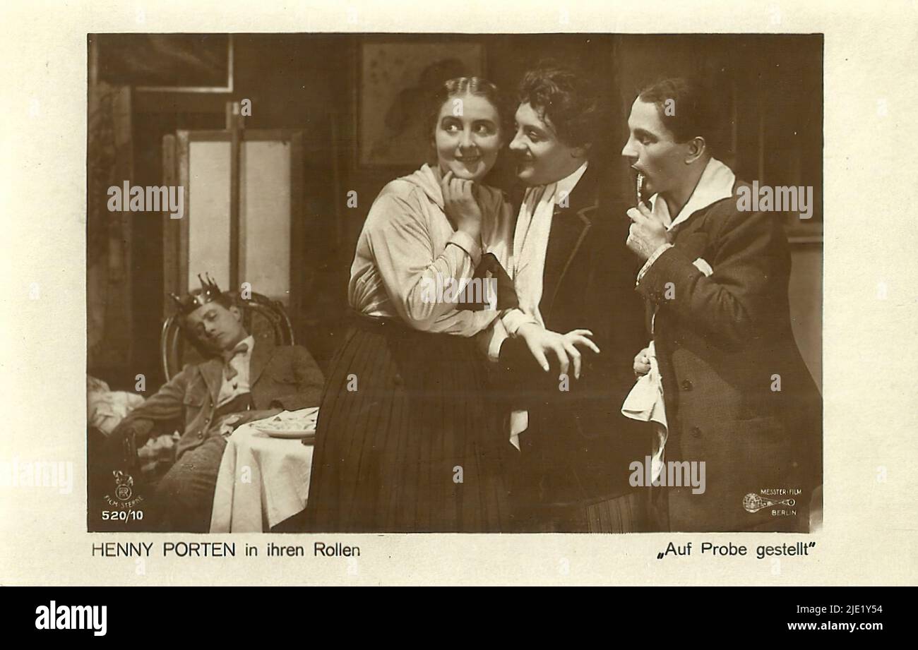 Portrait of Henny Porten in Auf Probe gestellt 001 - German weimar era cinema (1918 - 1935 Stock ...