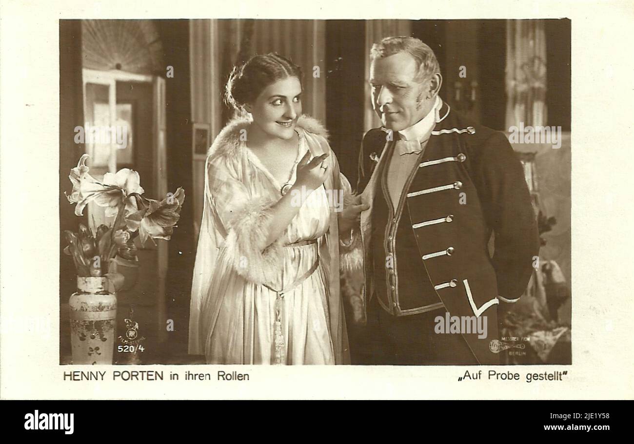 Portrait of Henny Porten in Auf Probe gestellt 4 - German weimar era cinema (1918 - 1935 Stock ...
