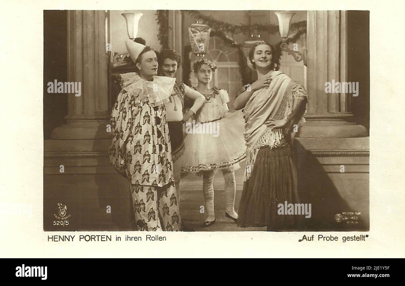 Portrait of Henny Porten in Auf Probe gestellt 5 - German weimar era cinema (1918 - 1935 Stock ...