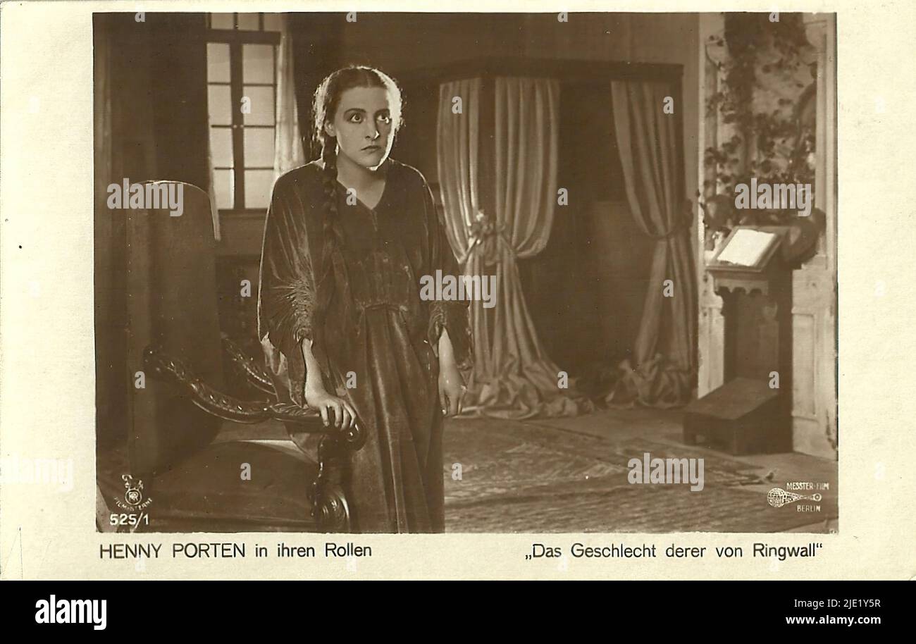 Portrait of Henny Porten in Das Geschlecht derer von Ringwall - German weimar era cinema (1918 ...