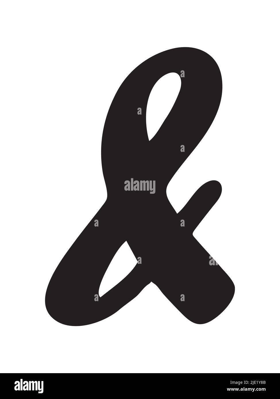 Handdrawn ampersand symbol, hand painted with ink brush. Vector ...