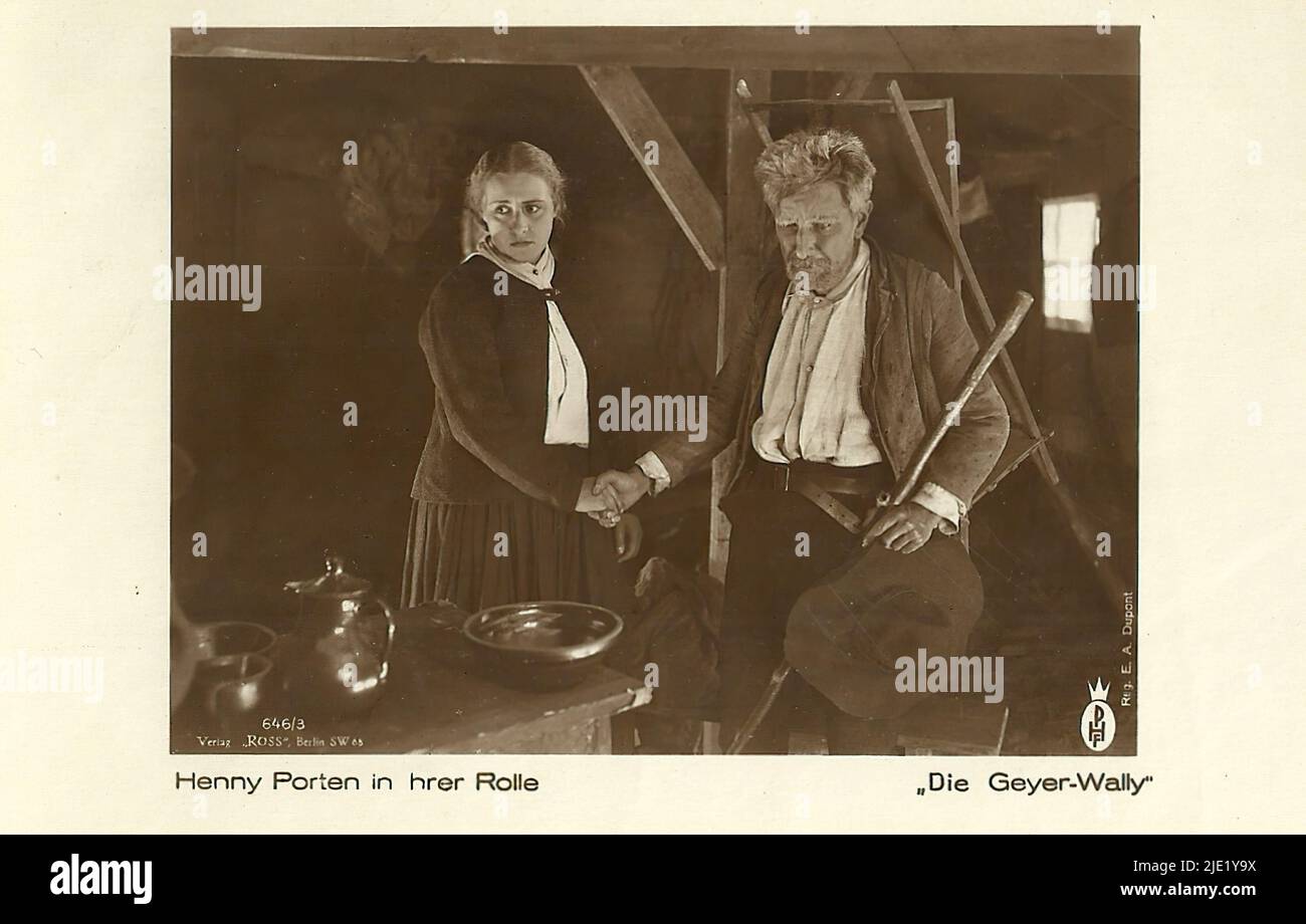 Portrait of Henny Porten in Die Geier-Wally 003 - German weimar era cinema (1918 - 1935 Stock ...