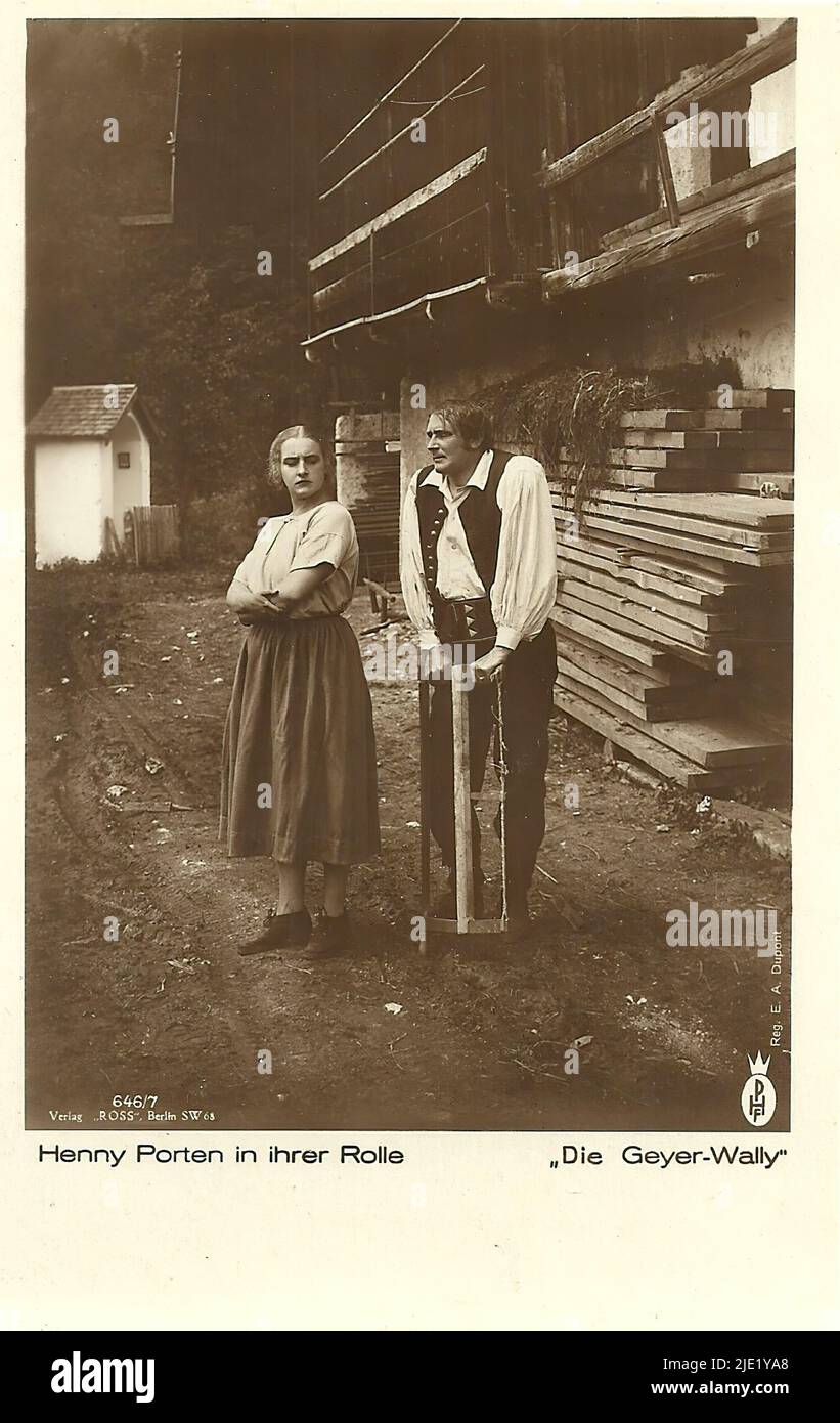 Portrait of Henny Porten in Die Geier-Wally 001 - German weimar era cinema (1918 - 1935 Stock ...