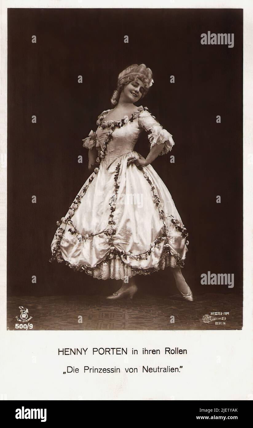 Portrait of Henny Porten in Die Prinzessin von Neutralien (1917) - German wihelminian era cinema ...
