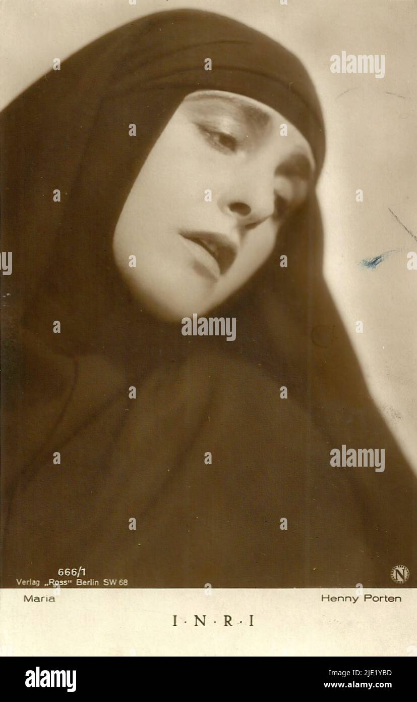 Portrait of Henny Porten in I.N.R.I. (1923) - German weimar era cinema (1918 - 1935 Stock Photo ...