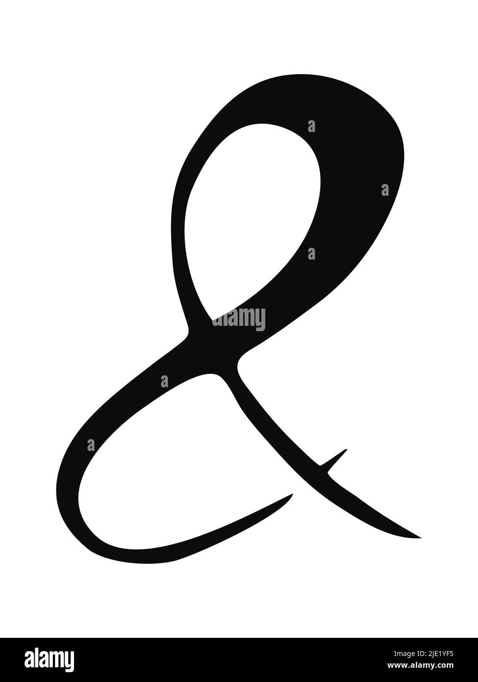 Handdrawn ampersand symbol, hand painted with ink brush. Vector ...