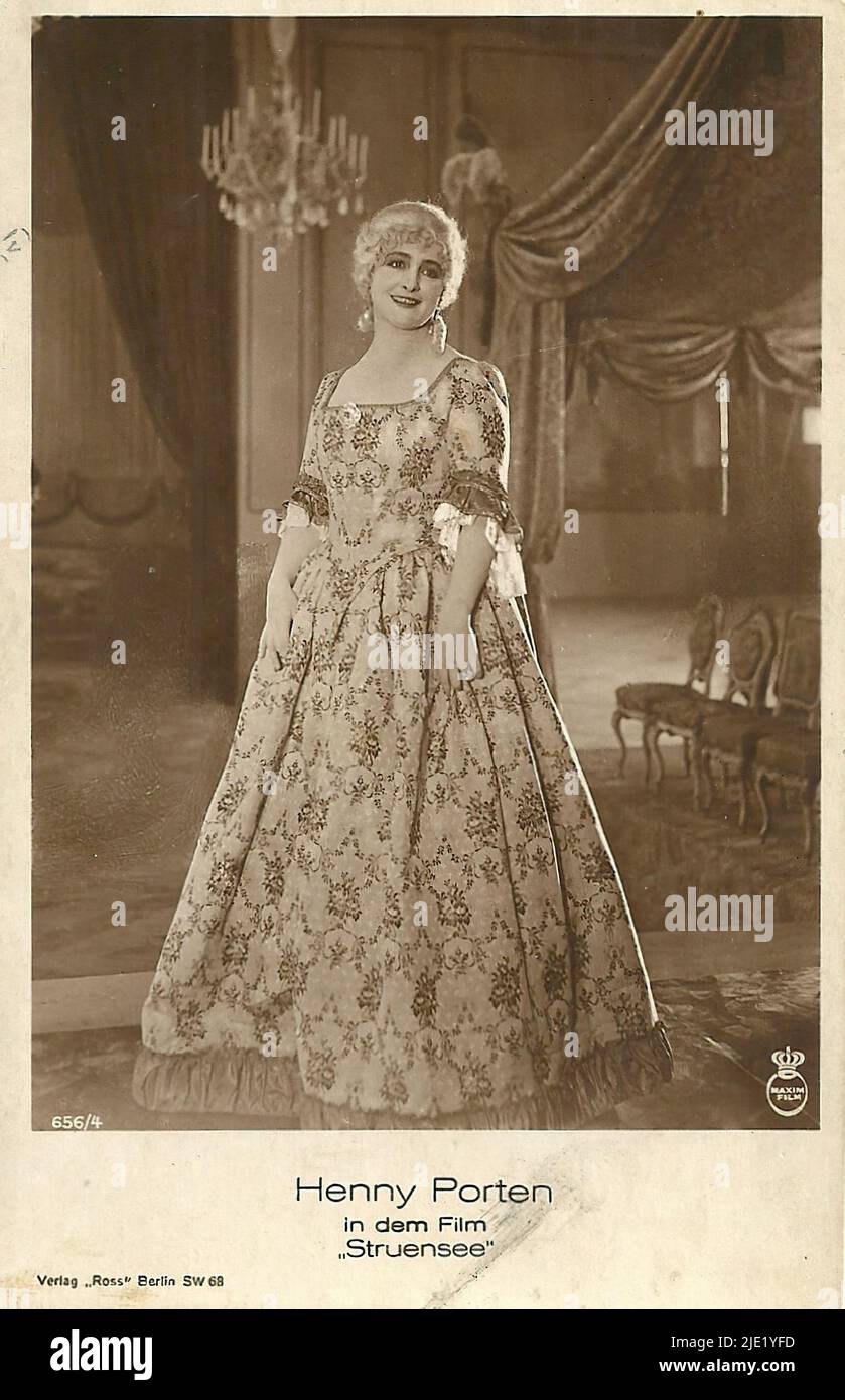 Portrait of Henny Porten in Struensee - German weimar era cinema (1918 - 1935 Stock Photo - Alamy