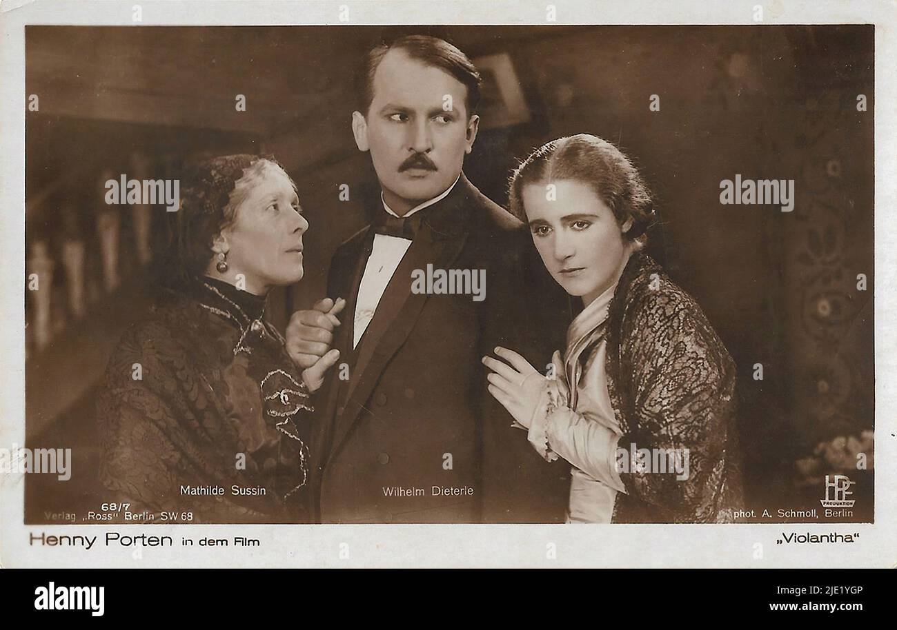 Portrait of Henny Porten, Mathilde Sussin and Wilhelm Dieterle in Violantha - German weimar era ...