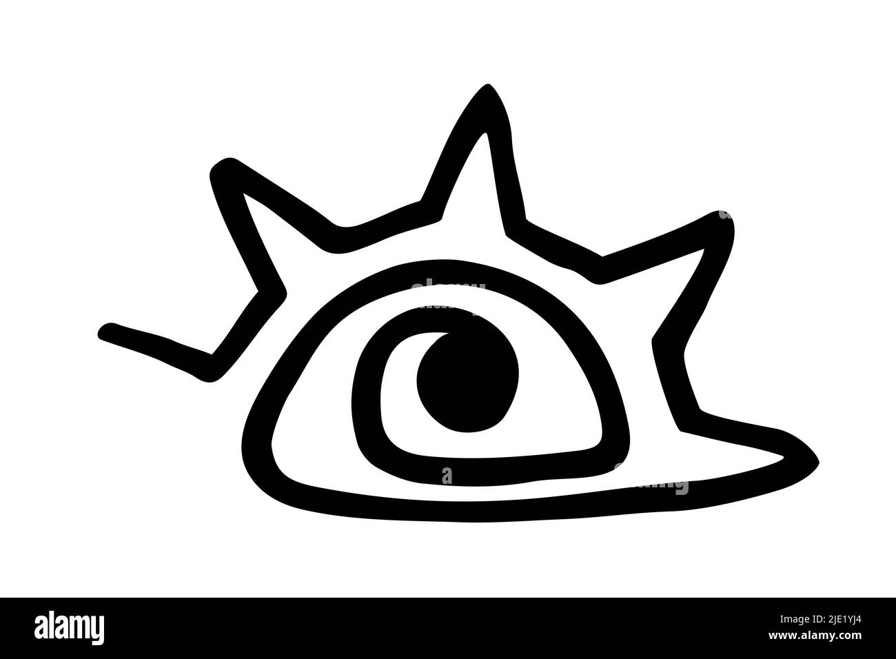 Hand drawn stylized eye design hand painted with ink pen, isolated on ...