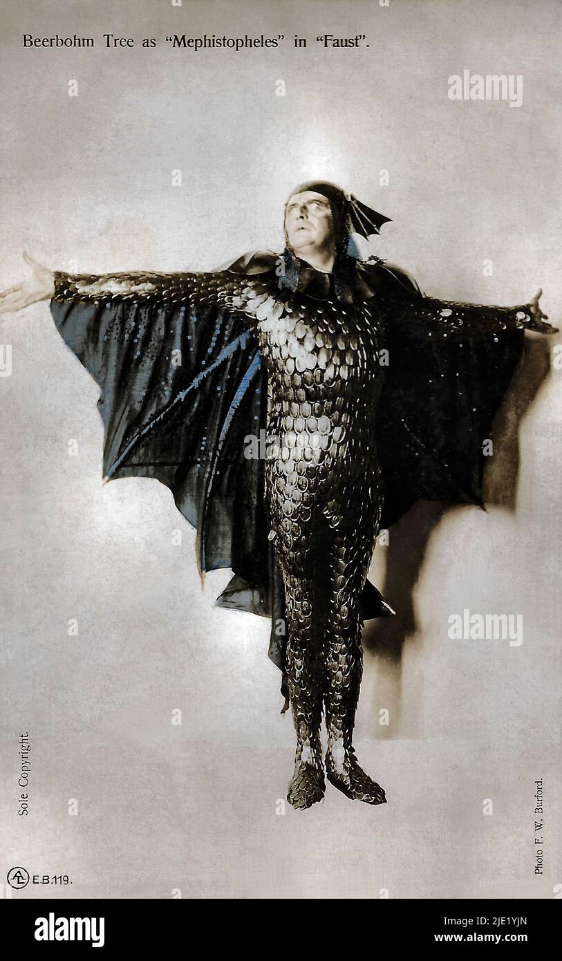 Portrait of Herbert Beerbohm Tree in Faust - British stage star of the ...