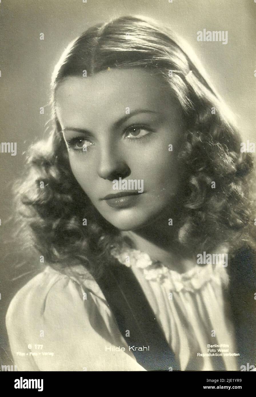 Portrait of Hilde Krahl - German Third Reich movie star Stock Photo - Alamy