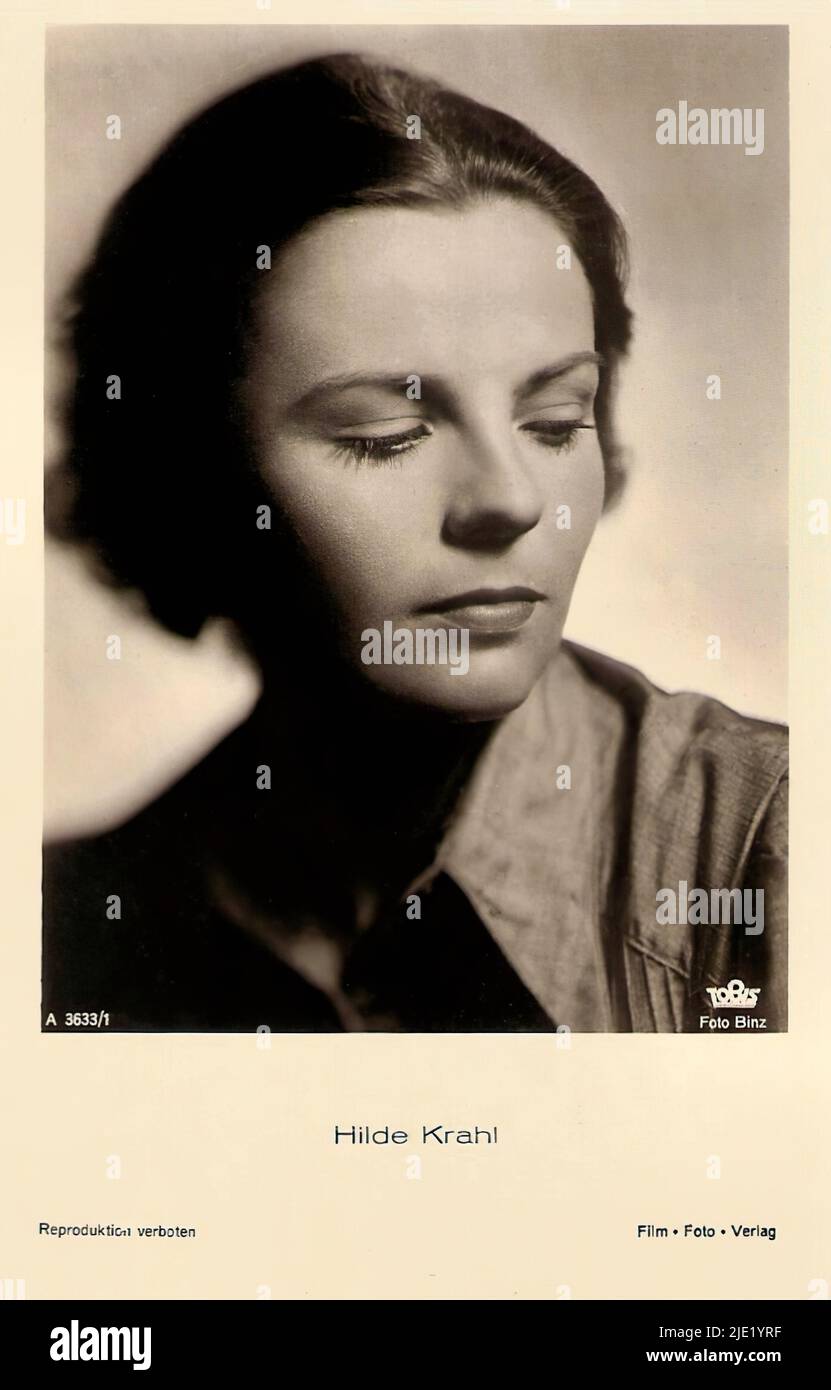 Portrait of Hilde Krahl 001 - German Third Reich movie star Stock Photo ...