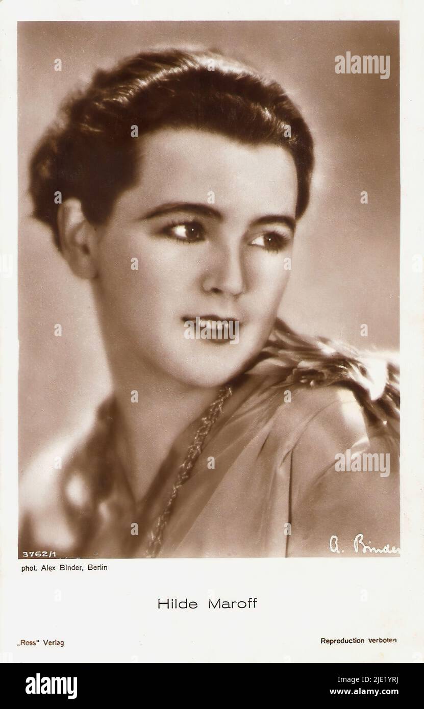 Portrait of Hilde Maroff - German weimar era cinema (1918 - 1935 Stock ...