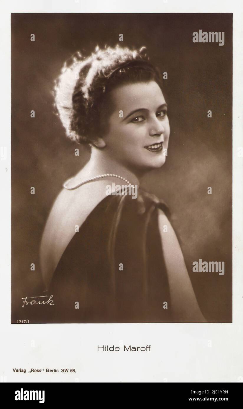 Portrait of Hilde Maroff 001 - German weimar era cinema (1918 - 1935 ...