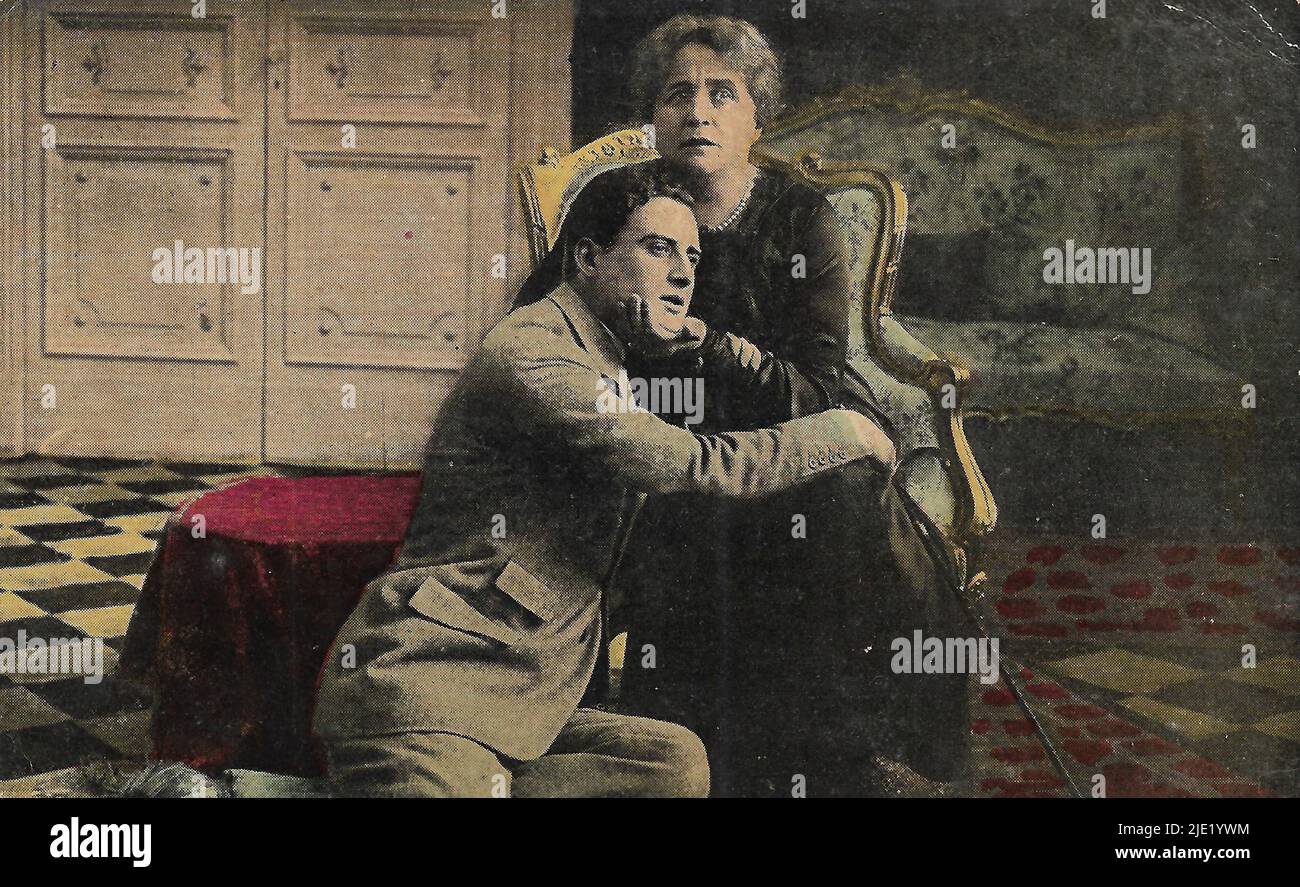 Portrait of Ida Carloni Talli and Giovanni Schettini in Vertigine (1919 ...