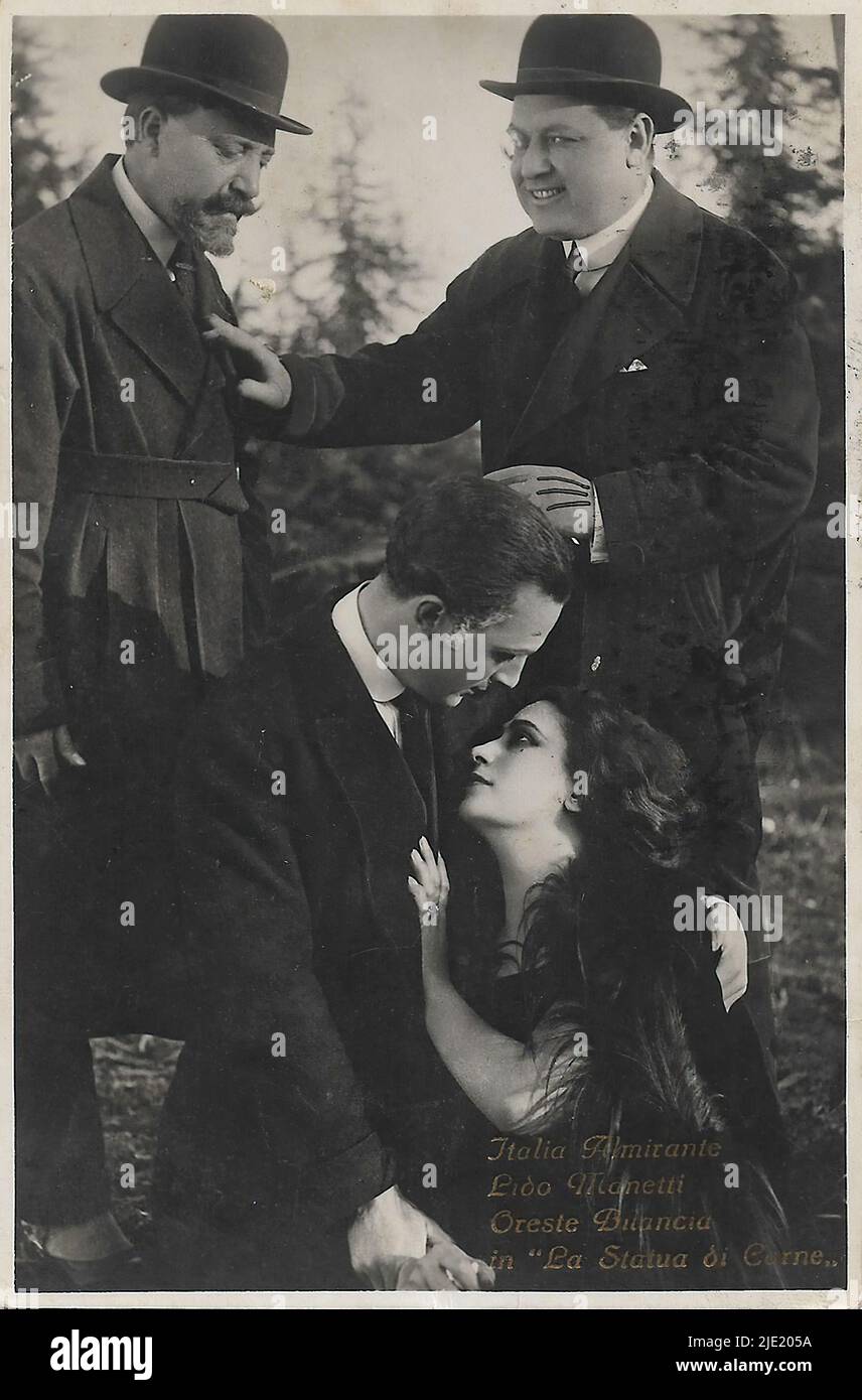 Portrait of Italia Almirante, Lido Manetti and Oreste Bilancia in La ...
