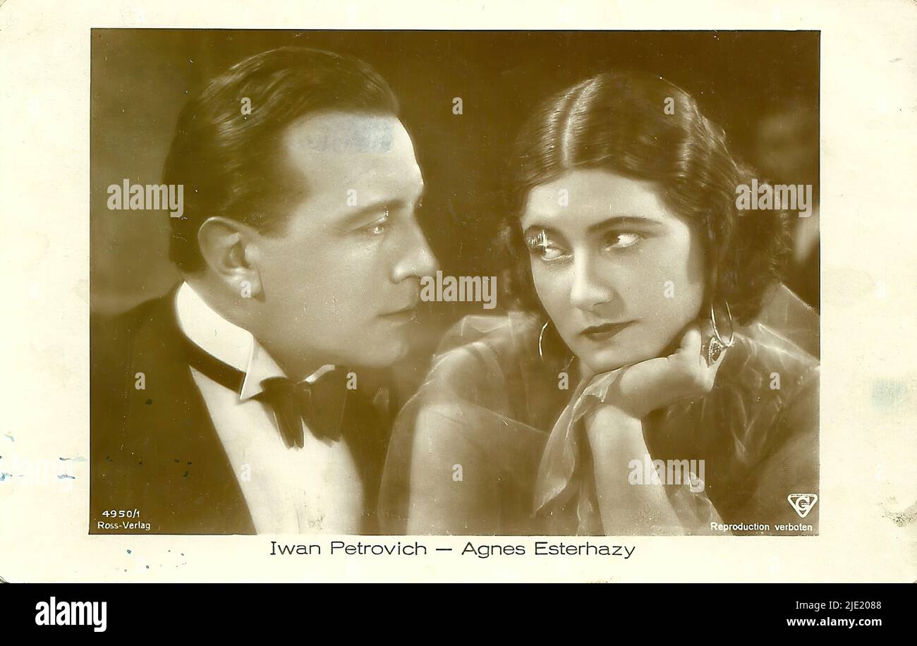 Portrait of Ivan Petrovich and Agnes Esterhazy - German weimar era cinema (1918 - 1935 Stock ...