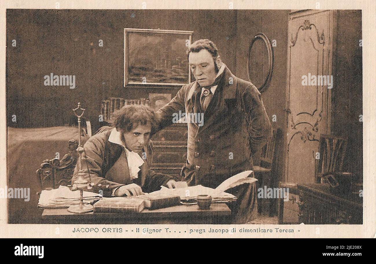 Portrait of Jacopo Ortis (1918) - Italian silent cinema era actor Stock ...