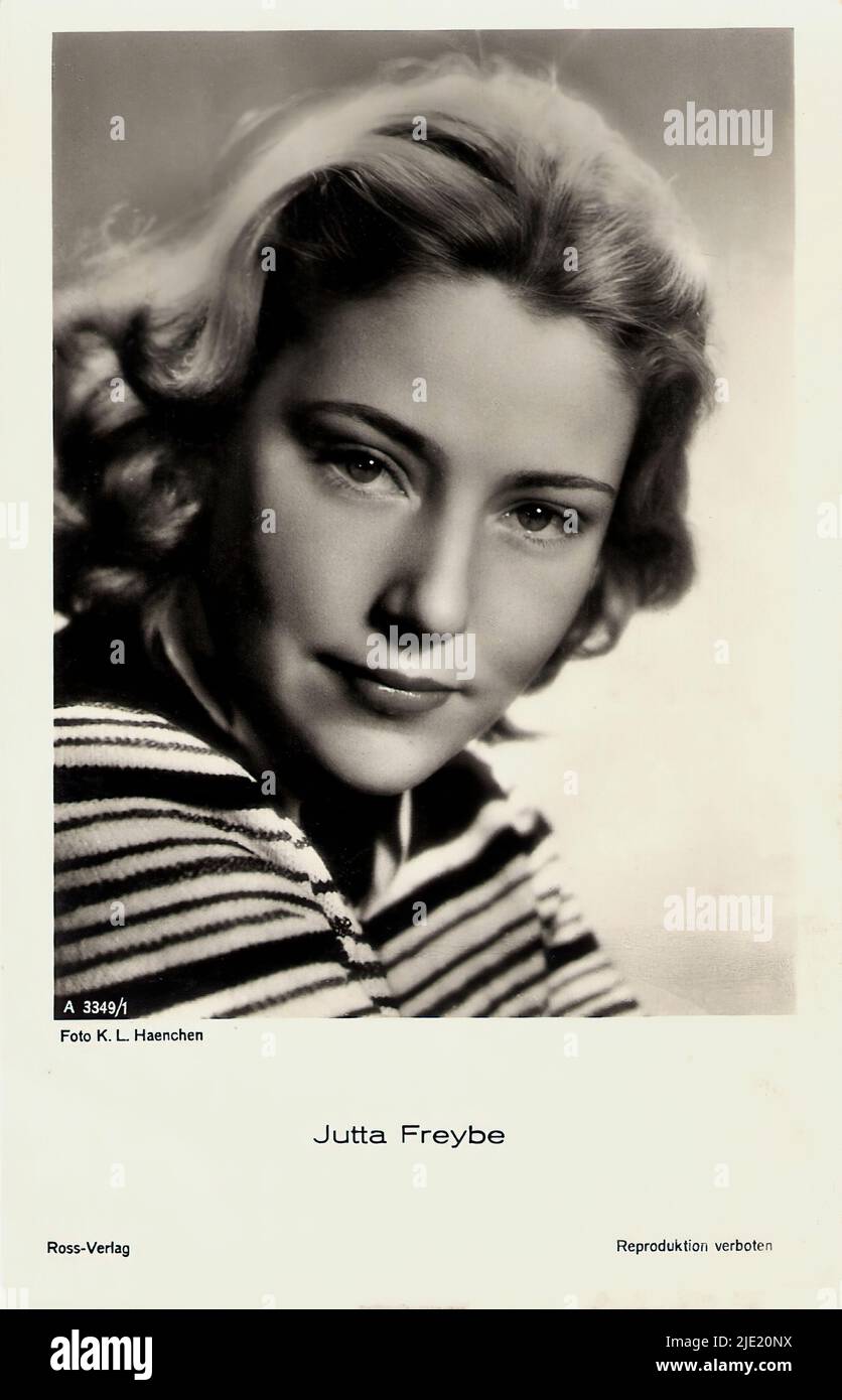 Portrait of Jutta Freybe - German Third Reich movie star Stock Photo ...