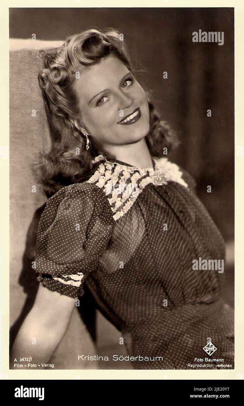 Portrait of Kristina Söderbaum - German Third Reich movie star Stock ...