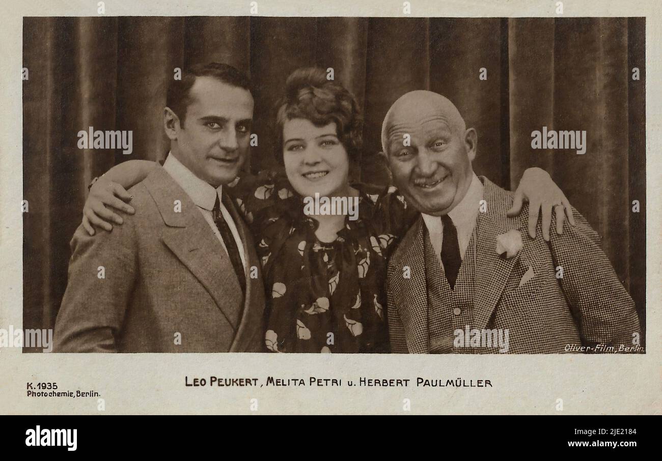 Portrait of Leo Peukert, Melita Petri and Herbert Paulmuller - German ...