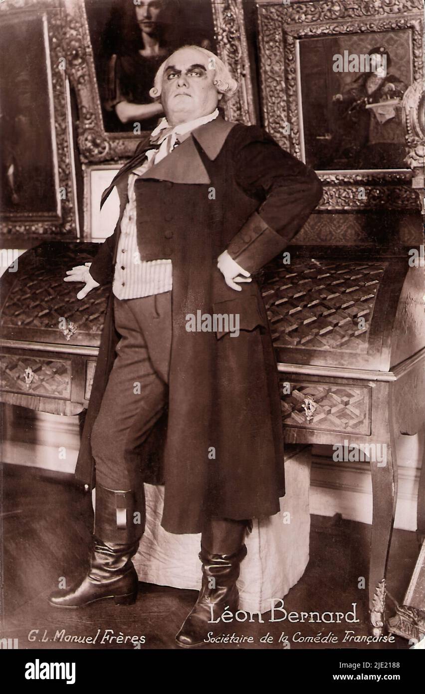 Portrait of Léon Bernard 001 - French theatre classic era Stock Photo ...