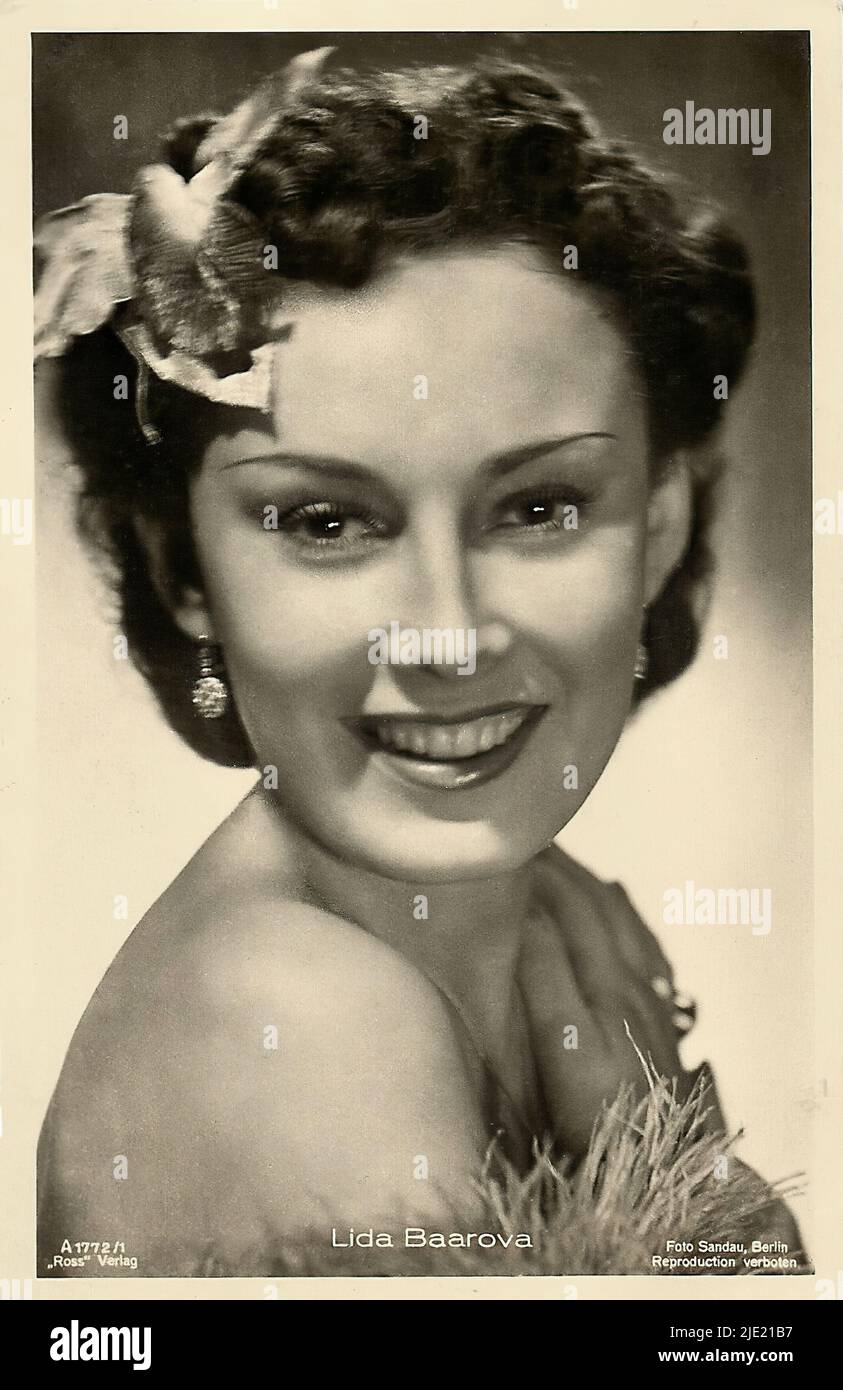 Portrait of Lida Baarova - German Third Reich movie star Stock Photo ...
