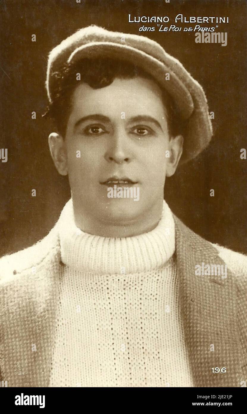 Portrait of Luciano Albertini in Le roi de Paris - Italian silent ...