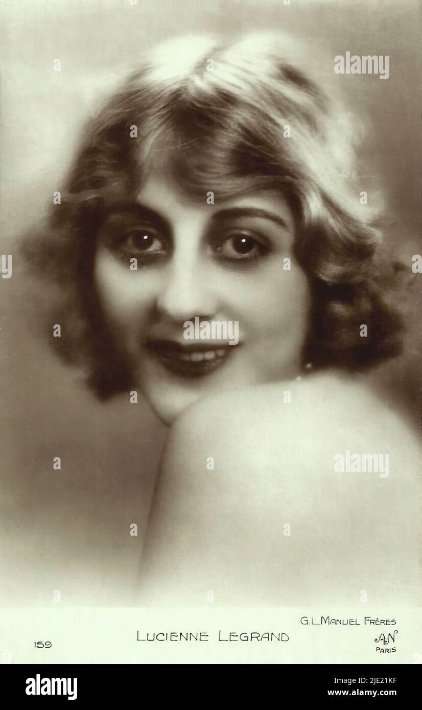 Portrait of Lucienne Legrand - French silent cinema era Stock Photo - Alamy