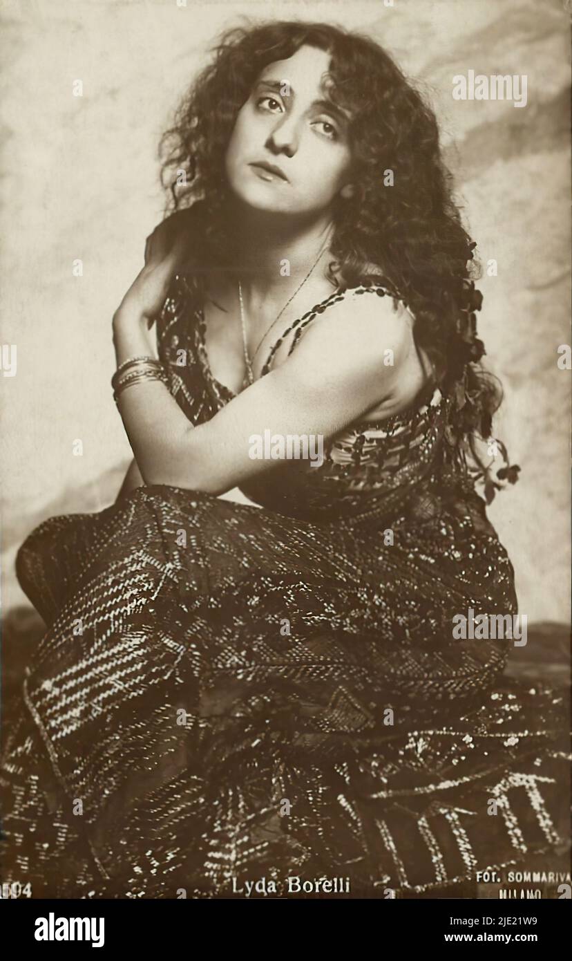 Portrait Of Lyda Borelli 003 Italian Silent Cinema Era Actress Stock