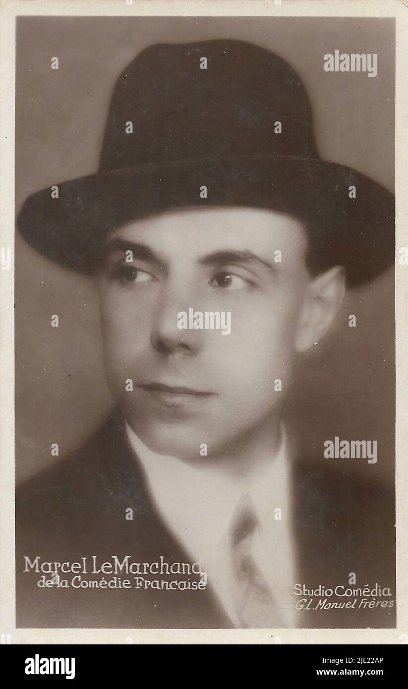 Portrait of Marcel Le Marchand - French theatre classic era Stock Photo ...