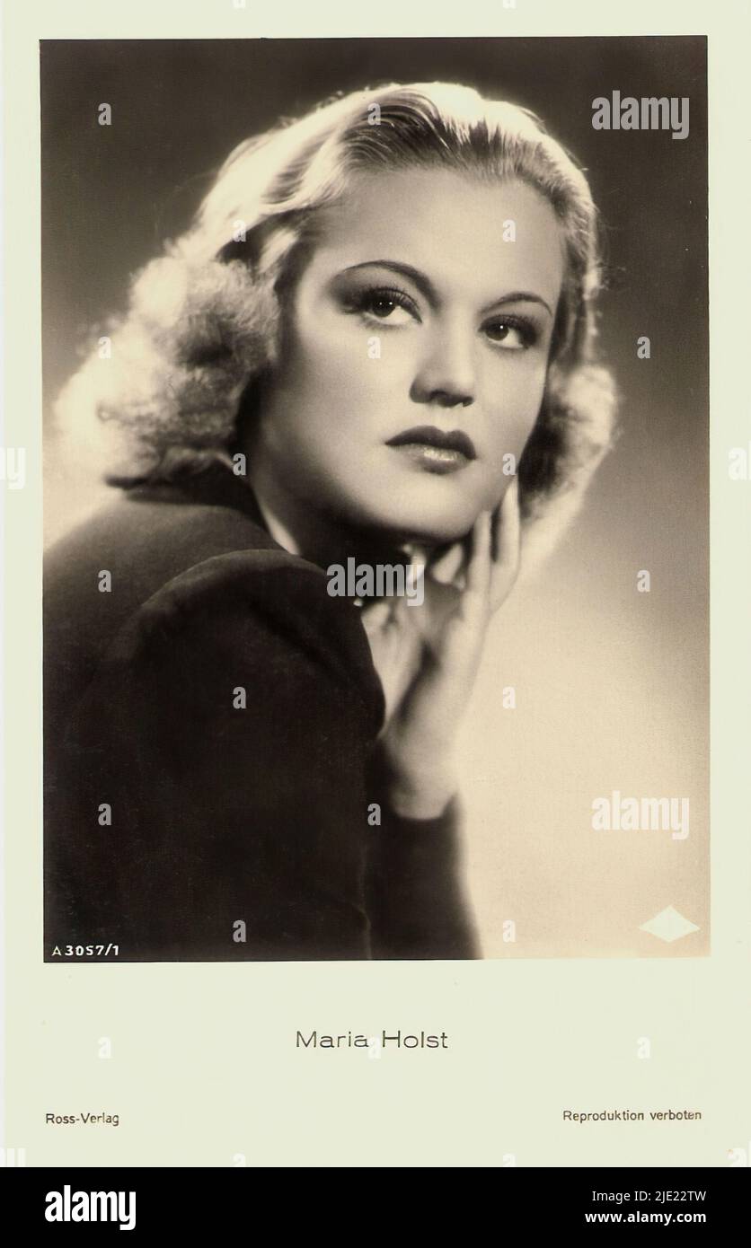 Portrait of Maria Holst 002 - German Third Reich movie star Stock Photo ...