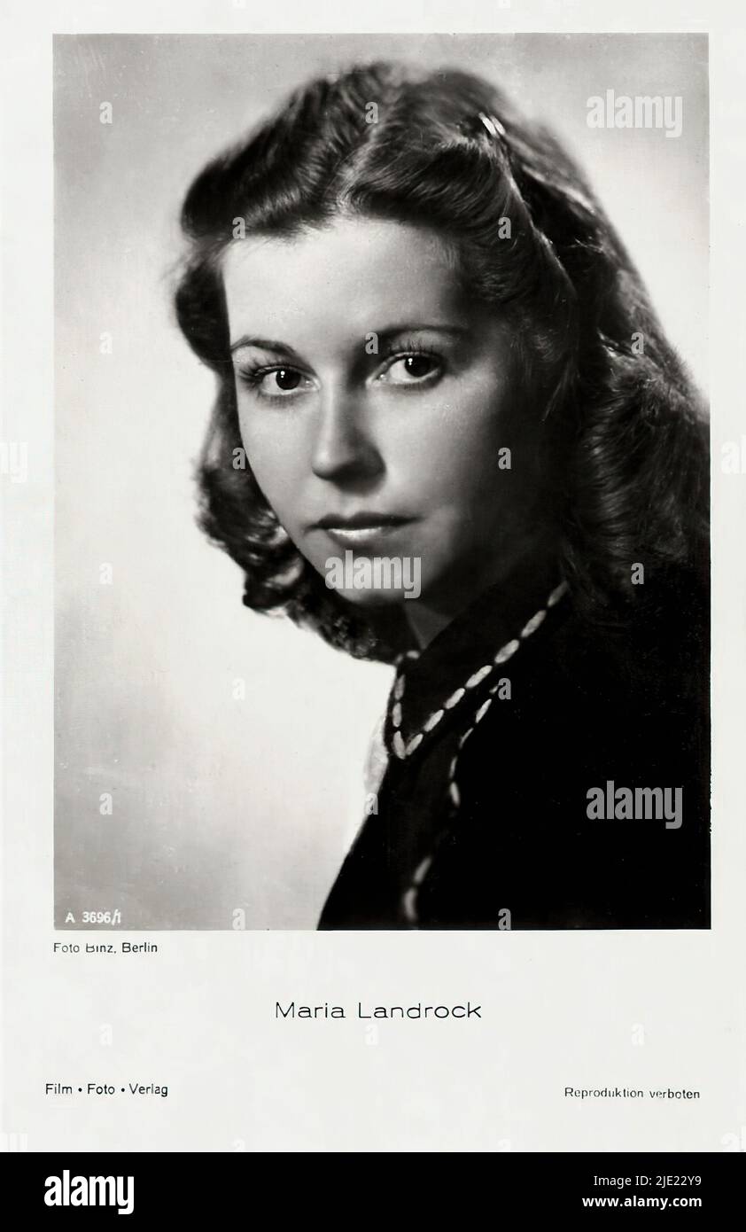 Portrait of Maria Landrock - German Third Reich movie star Stock Photo ...