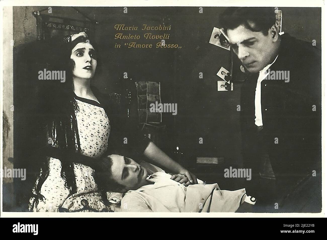 Portrait of Maria Jacobini, Lido Manetti and Amleto Novelli in Amore rosso (1921) - Italian ...