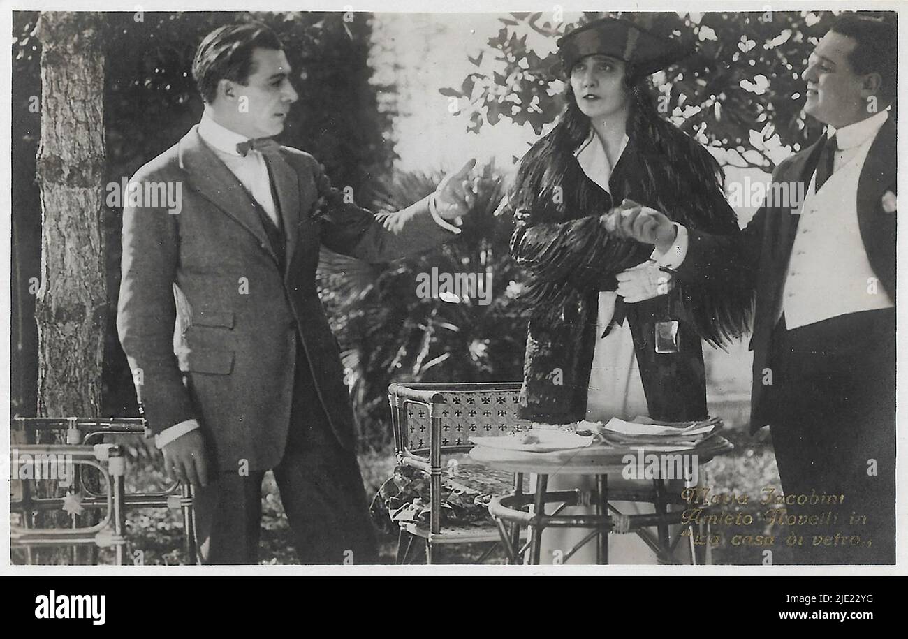 Portrait of Maria Jacobini, Amleto Novelli and Oreste Bilancia in La ...