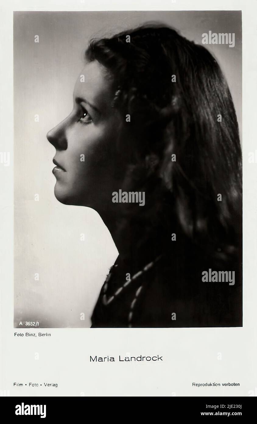 Portrait of Maria Landrock 001 - German Third Reich movie star Stock ...