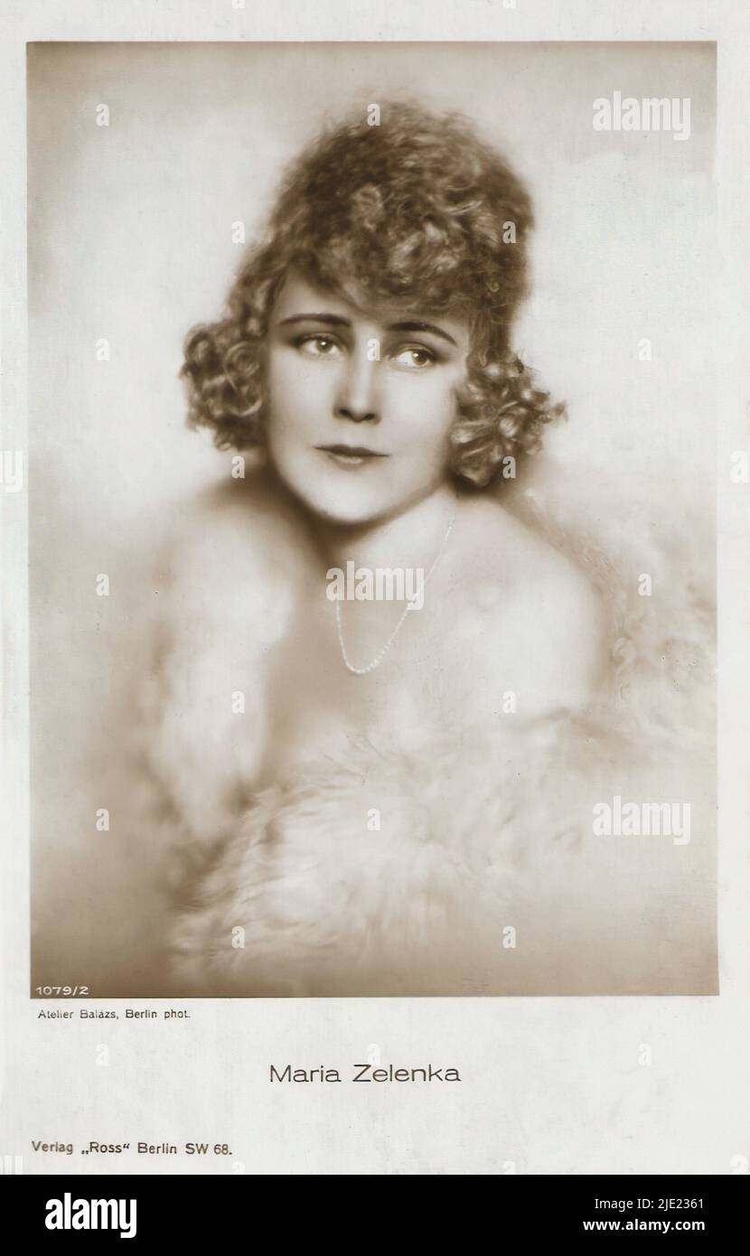 Portrait of Maria Zelenka - German weimar era cinema (1918 - 1935 Stock ...