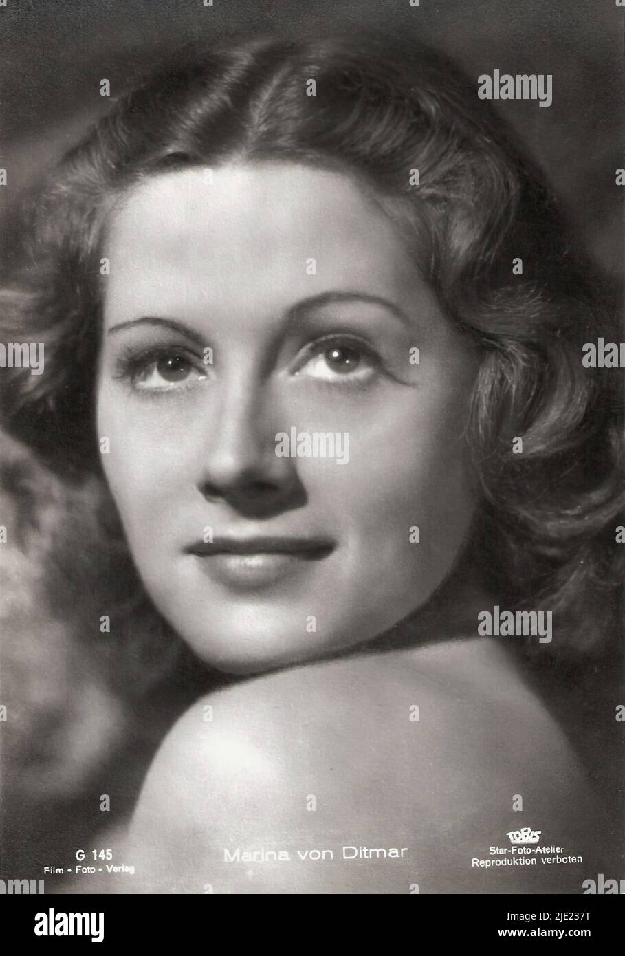 Portrait of Marina von Ditmar - German Third Reich movie star Stock ...