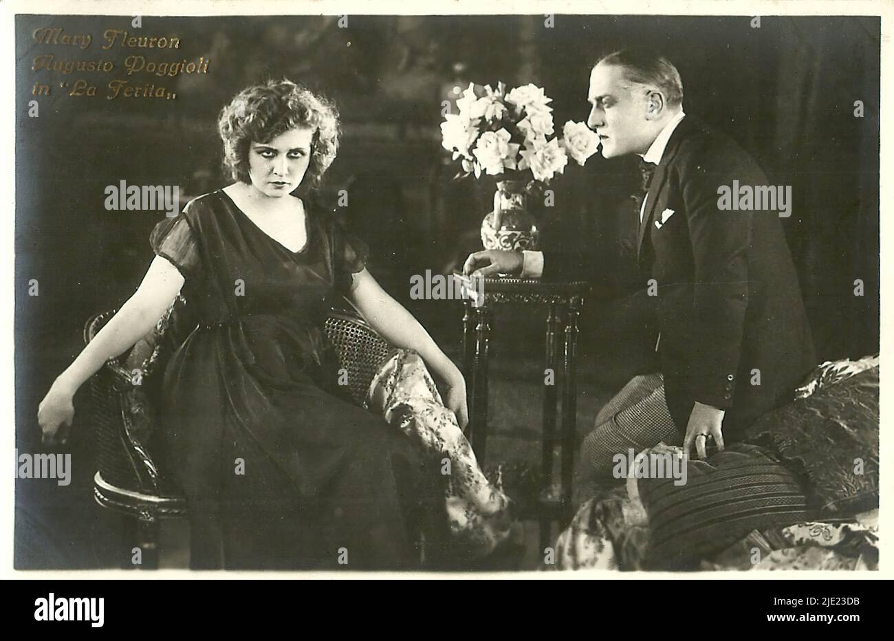 Portrait of Mary Fleuron and Augusto Poggioli in La ferita (1920 1922 ...
