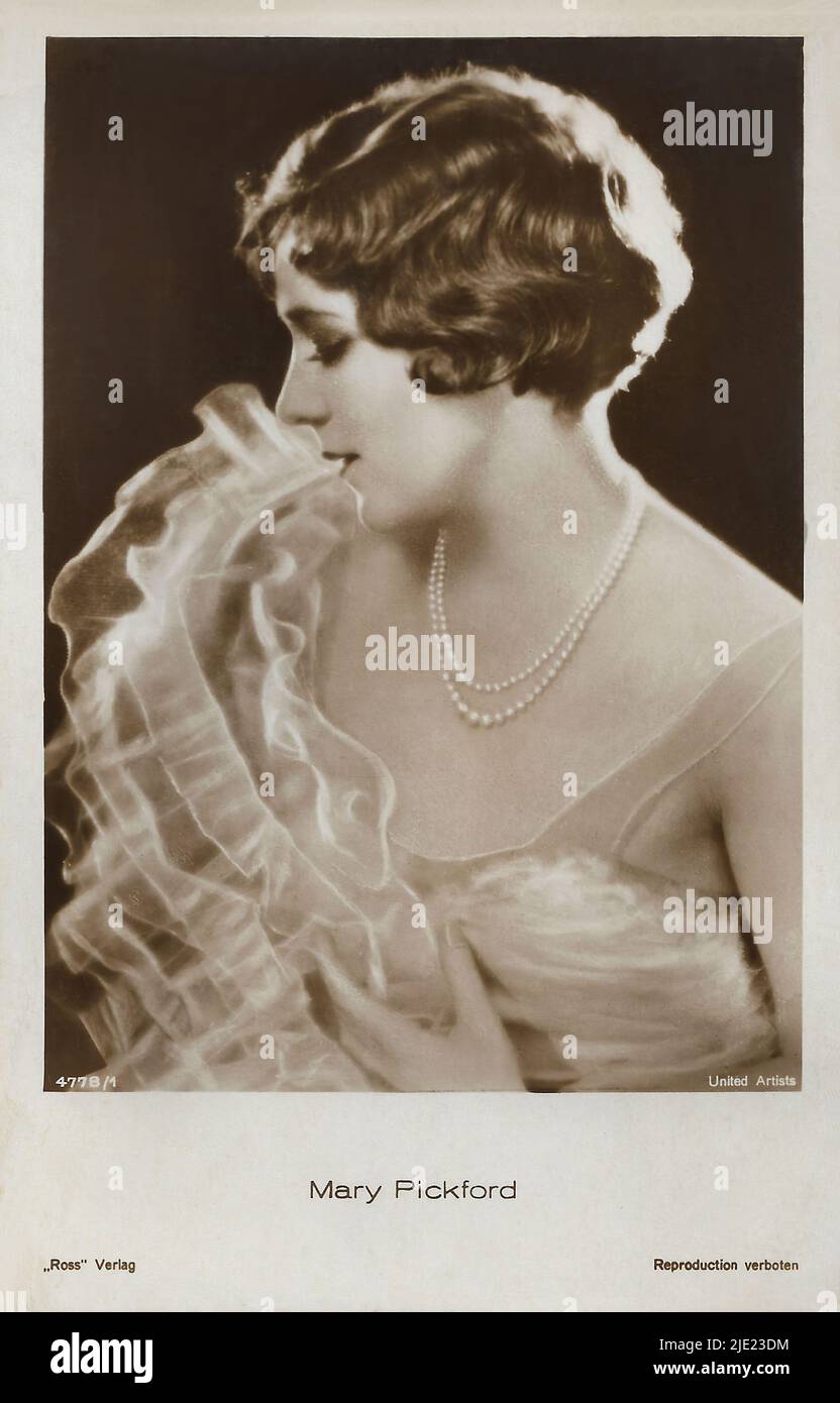Portrait of Mary Pickford - Hollywood silent movie actress Stock Photo ...