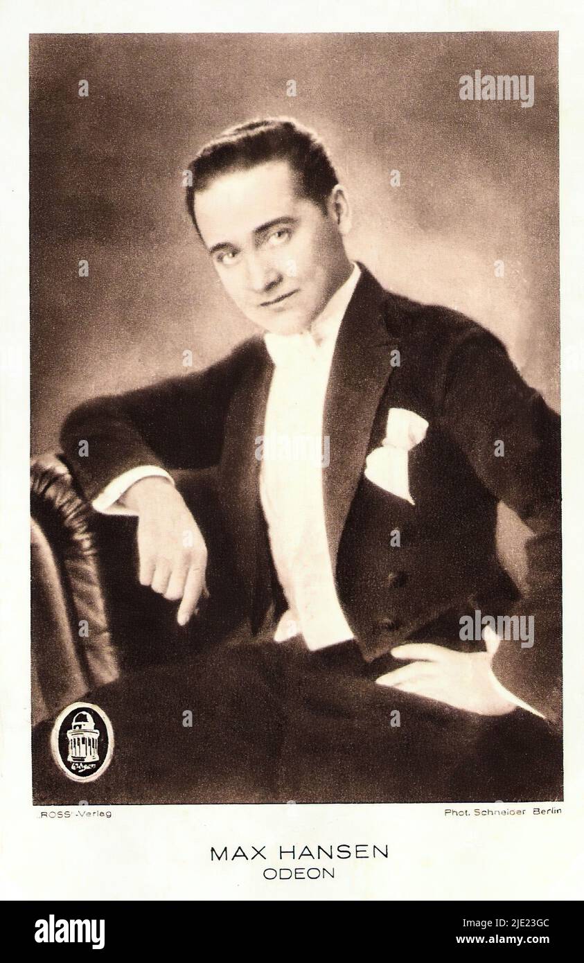Portrait of Max Hansen - German weimar era cinema (1918 - 1935 Stock ...