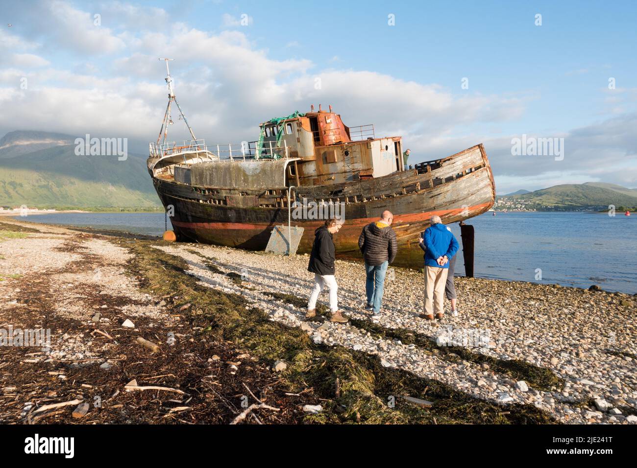Visitors at Old boat of Caol aka Corpach Shipwreck at Fort William ...